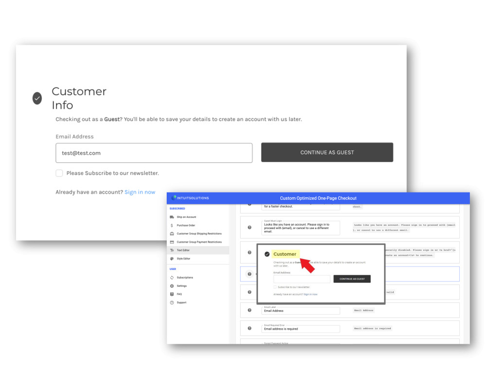 Text Editor | BigCommerce Checkout for BigCommerce | IntuitSolutions